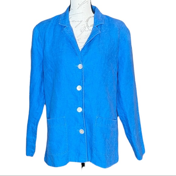 Appleseed's | Jackets & Coats | Vintage Appleseeds Bright Blue Linen ...